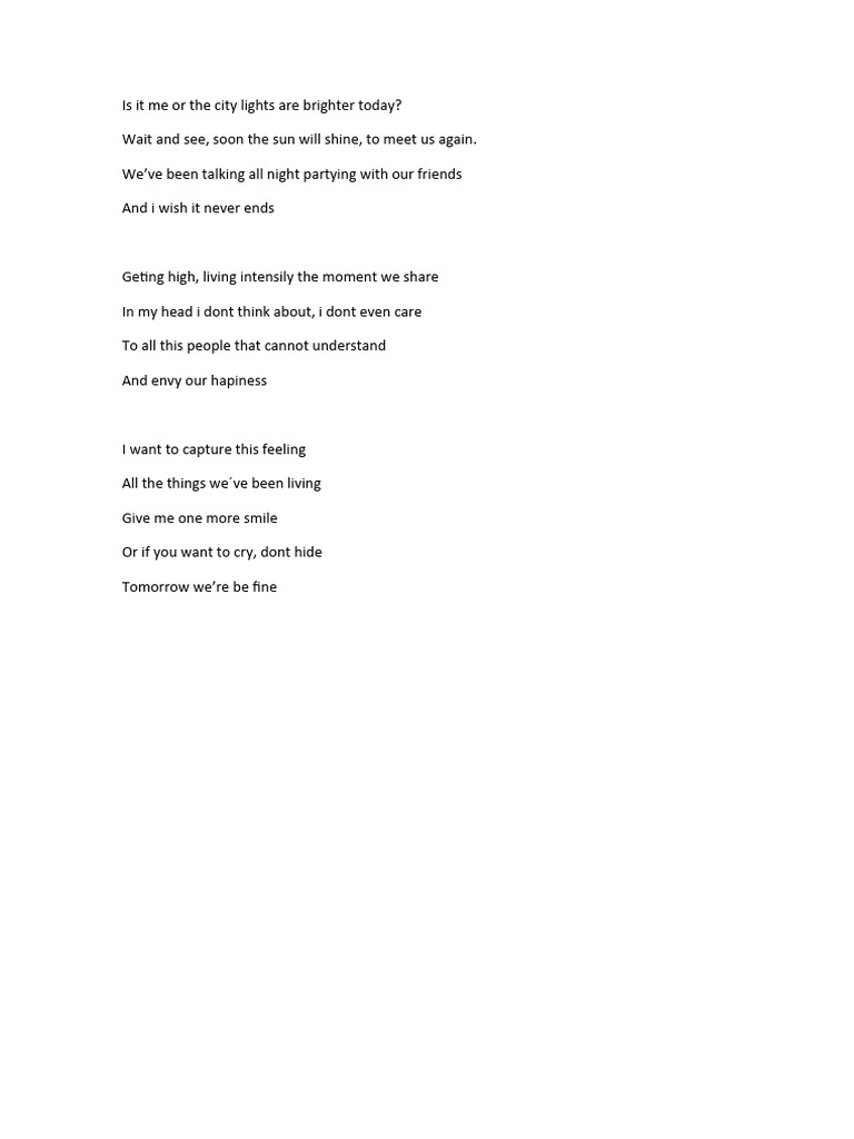 Is It Me or the City Lights Are Brighter Today | PDF