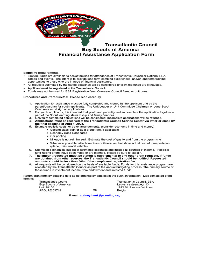 Financial Assistance Guidelines and Application 2023 1 | PDF | Finance ...