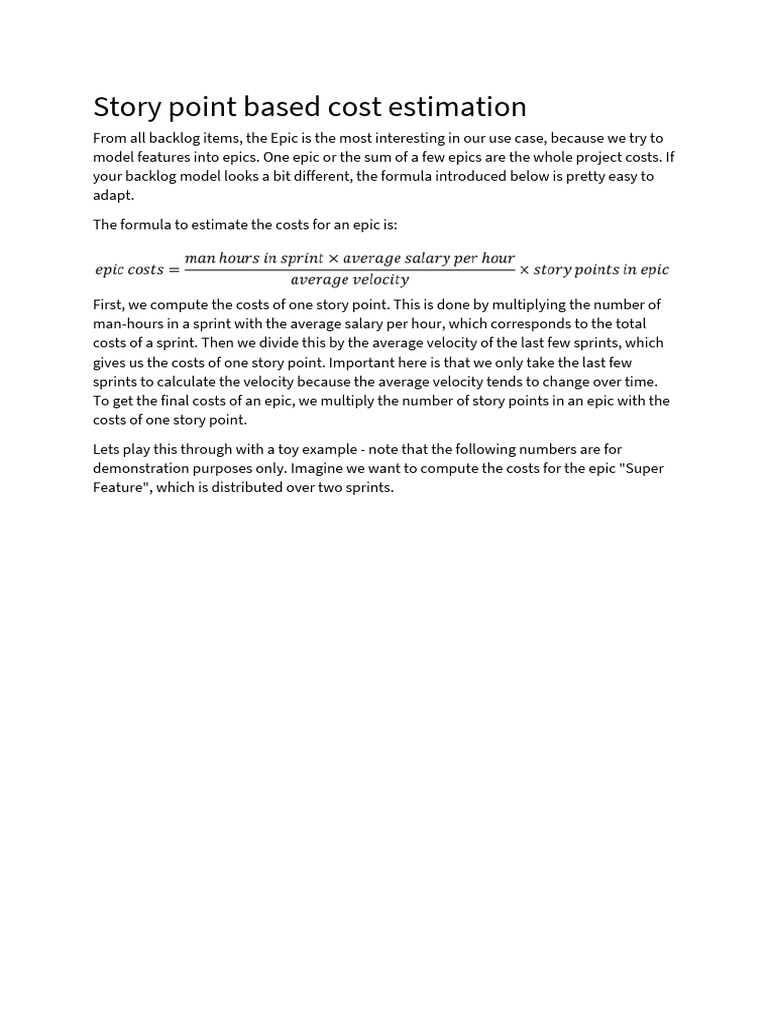 Story Point Based Cost Estimation | PDF | Point Of Sale | Cost Story Point Based Cost Estimation | PDF | Point Of Sale | Cost