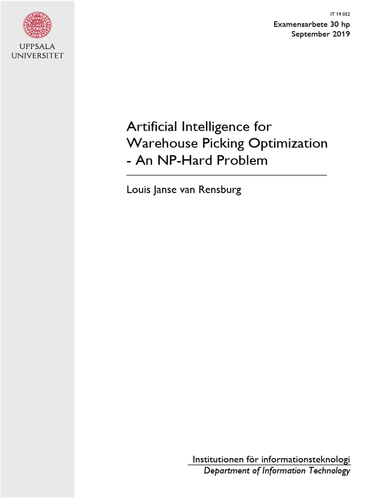 On AI Based WMS Optimizer | PDF | Warehouse | Computing
