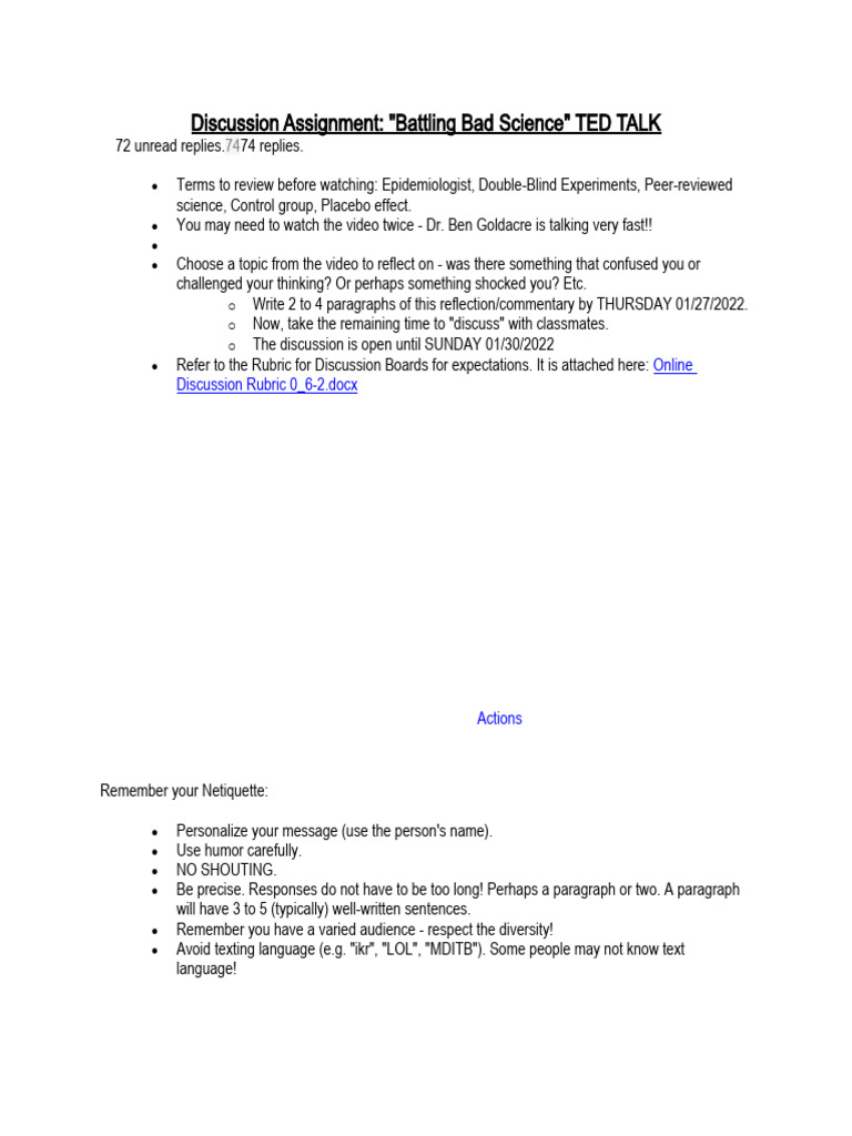 Summary of Goldacre's Bad Science Talk | PDF | Placebo | Clinical Trial