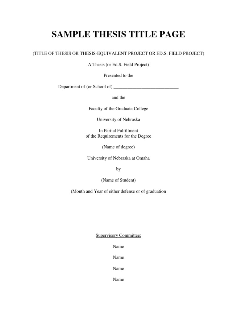 Sample Thesis Title Page | PDF Sample Thesis Title Page | PDF