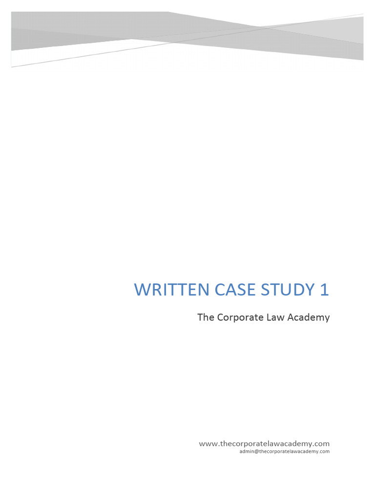 Corporate Law Case Study Exercise | PDF | Insider Trading | Securities ...