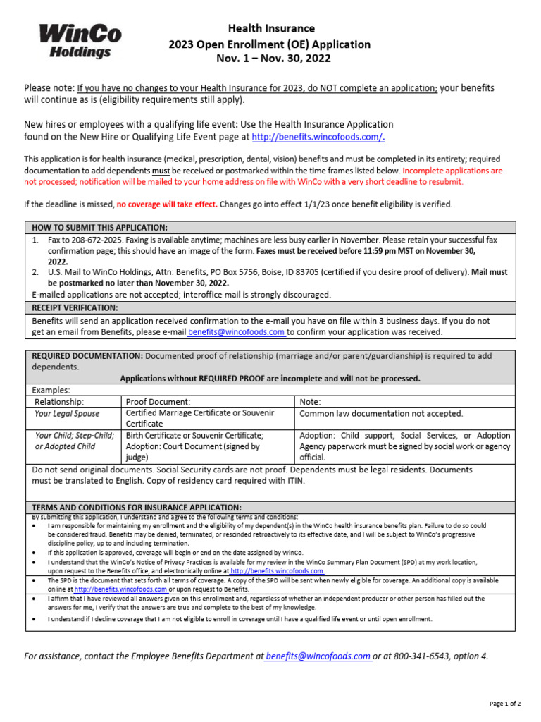 WinCo 2023 Health Insurance Enrollment Guide | PDF | Social Security ...