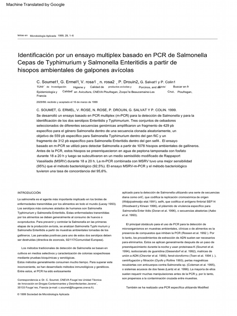 1999 Soumet Et Al - Salmo Tiphy Salmo Enterit Multiplex | PDF ...