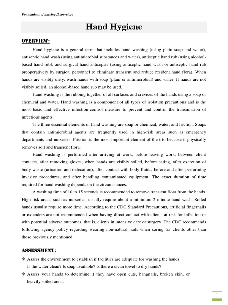 Hand Hygiene | PDF | Hand Washing | Health Care