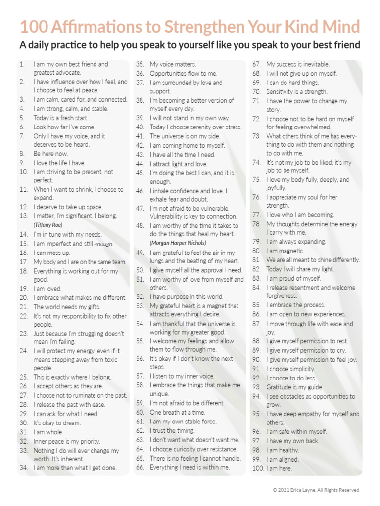 100 Affirmations | PDF