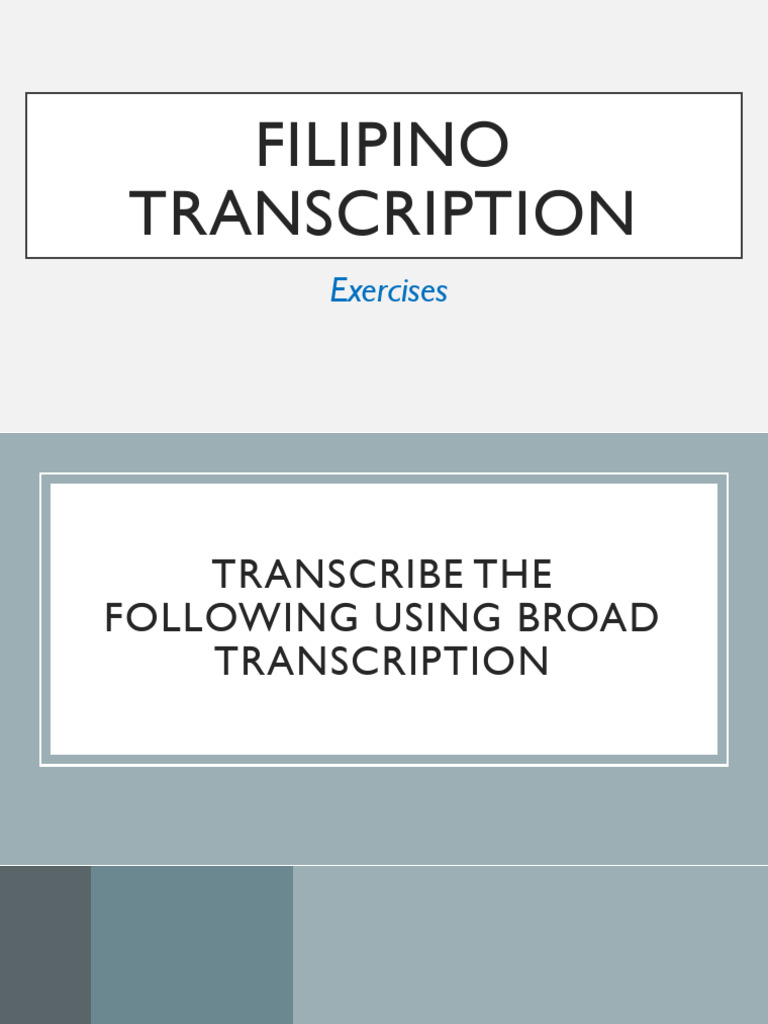 SHS Filipino Transcription Exercise - LACSON | PDF