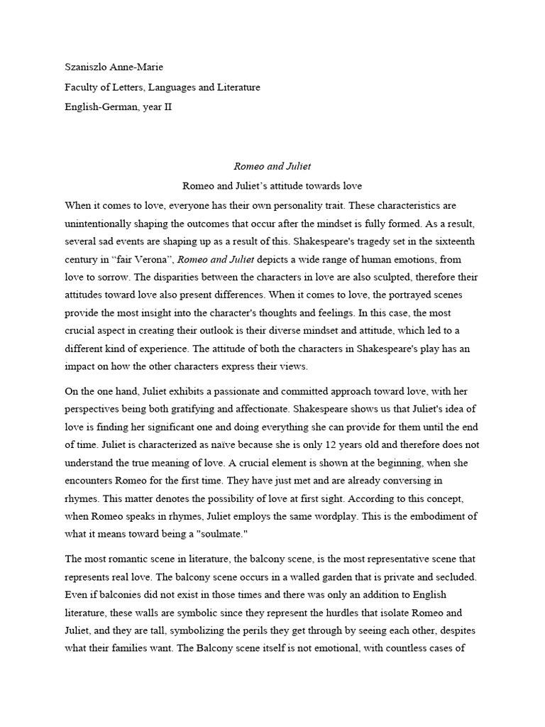 Romeo and Juliet's Love Perspectives | PDF | Romeo And Juliet | Love