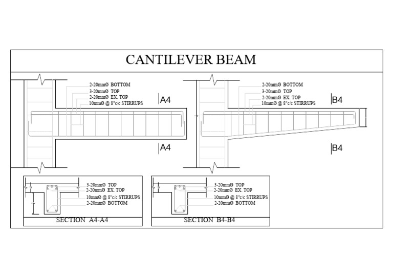 Cantilever Beam Reinforcement Details-Model | PDF