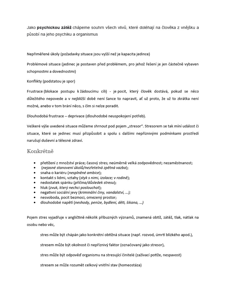 Stres - Prezentace | PDF