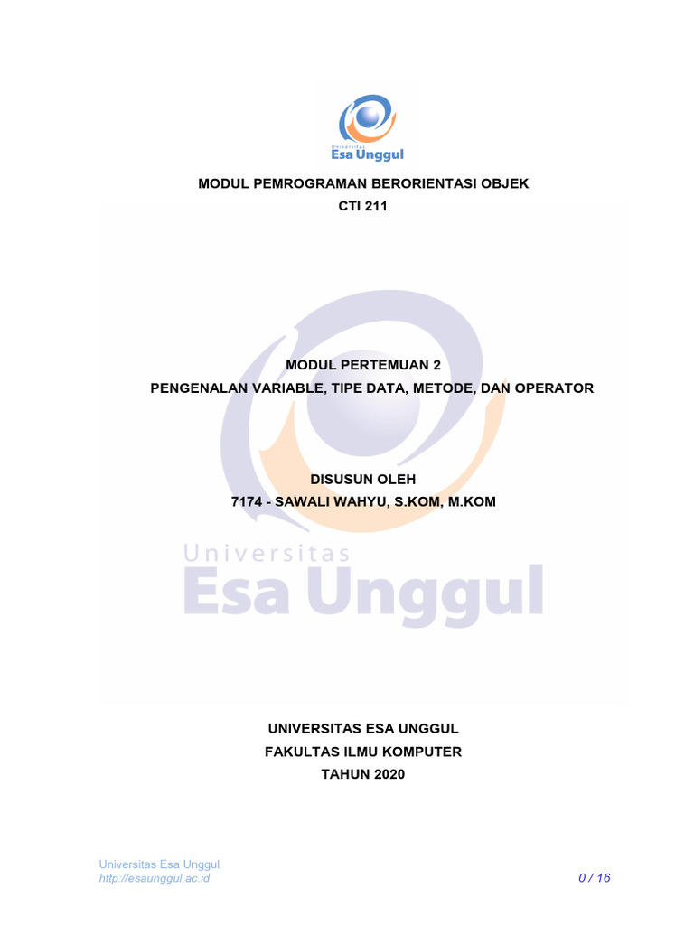 02 - Data Type, Variable Ekspressi (Revision) | PDF 02 - Data Type, Variable Ekspressi (Revision) | PDF