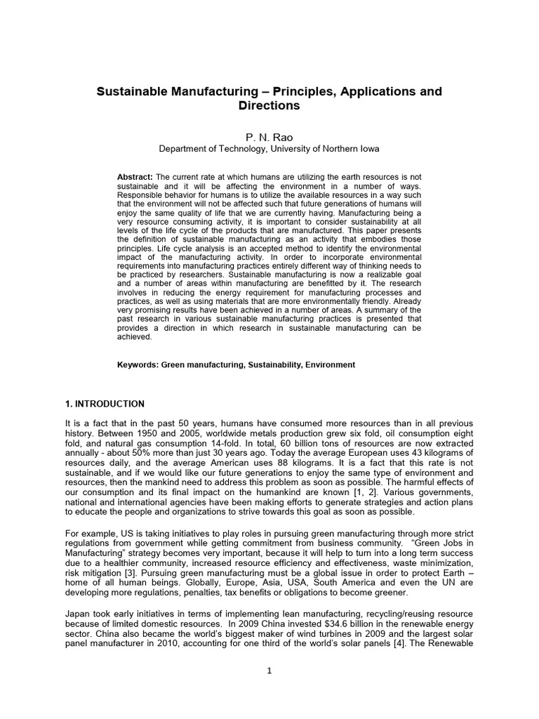 2013-Sustainable Manufacturing-P N Rao | PDF | Life Cycle Assessment | Sustainability