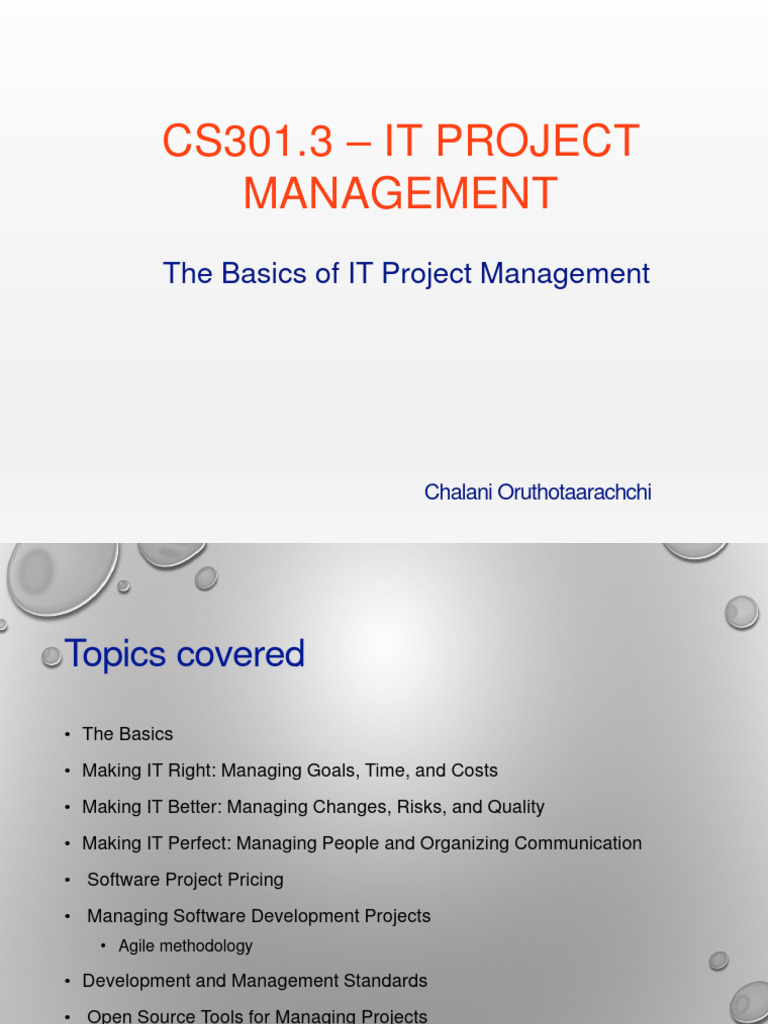 Lesson 1-Introduction To ITPM | PDF | Project Management | Enterprise ...