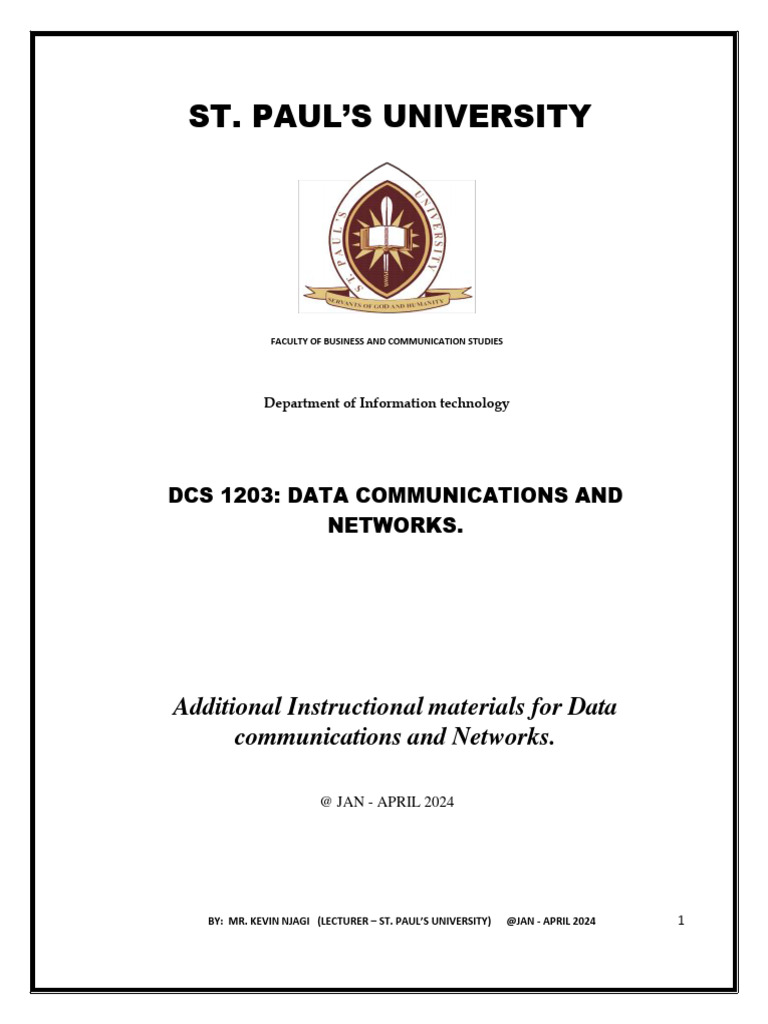 Lesson 1 Introduction To Data Comm Computer Networks Pdf Computer Network Network Switch