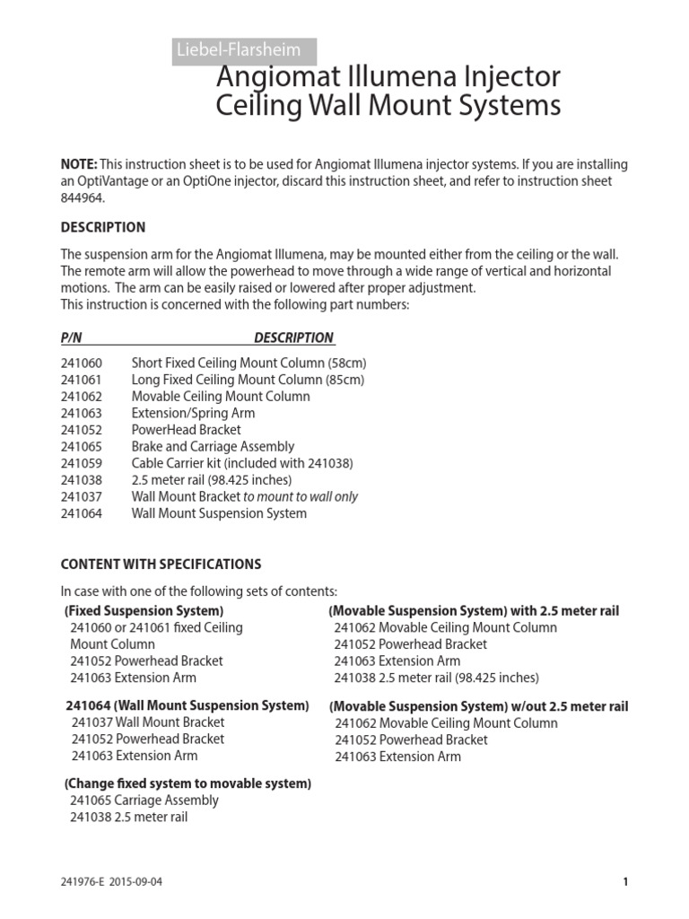 Angiomat Illumena Injector Mounting Guide | PDF | Screw | Fracture