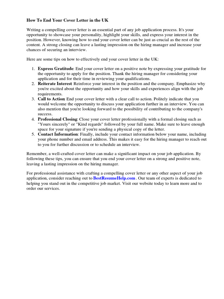 How To End Cover Letter Uk | PDF | Résumé | Http Cookie