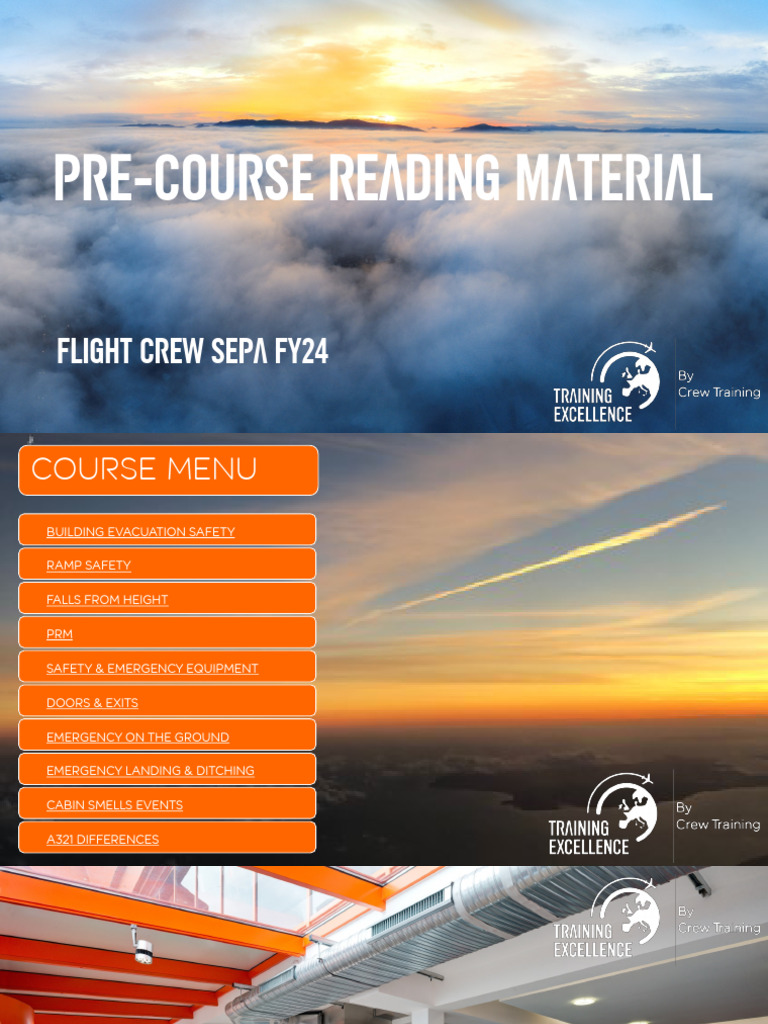Pre-Course Reading Material v1.2 | PDF | Flight Attendant | Emergency ...