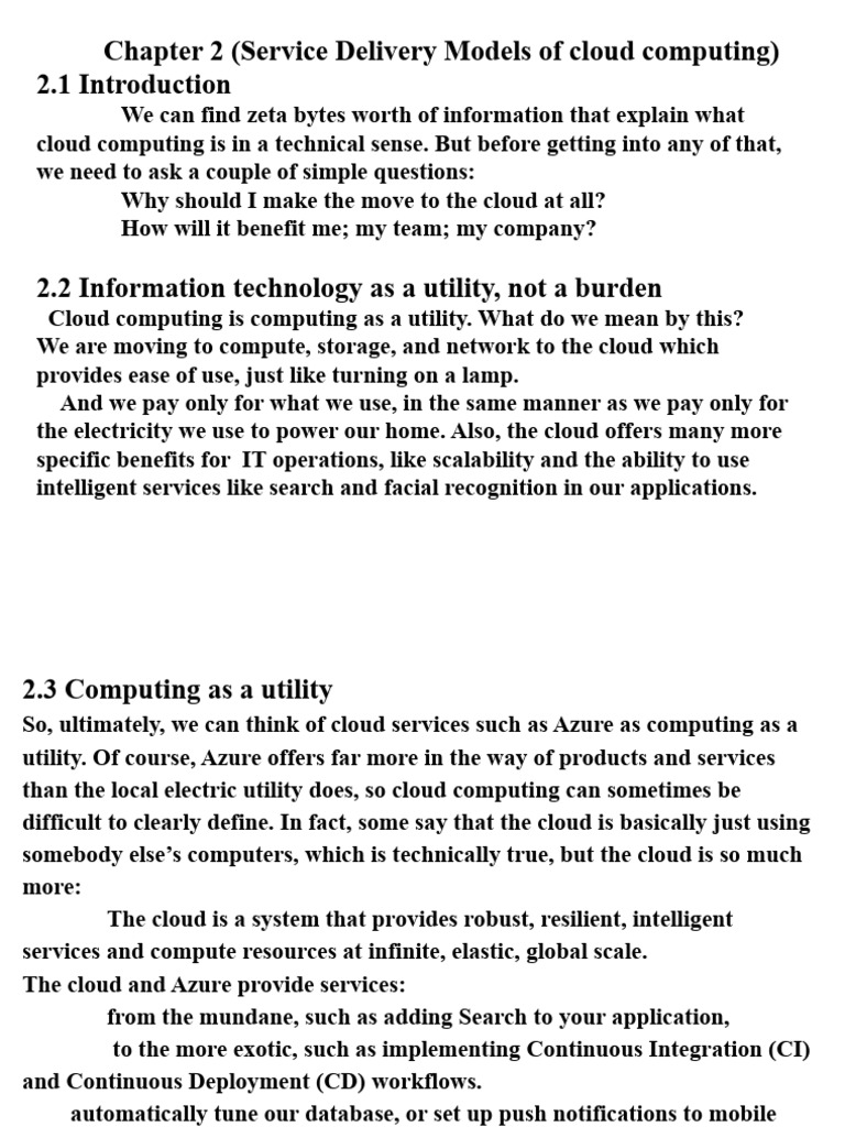 CHAP - I I (Cloud Computing) | PDF | Software As A Service | Cloud Computing
