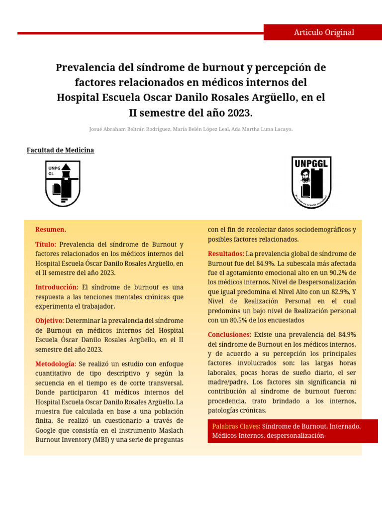 Articulo - Sindrome de Burnout 1 | PDF | Burnout ocupacional | Sicología