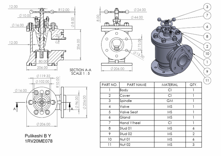 Feed Check Valve Assembly Drawing | PDF | Manufactured Goods ...