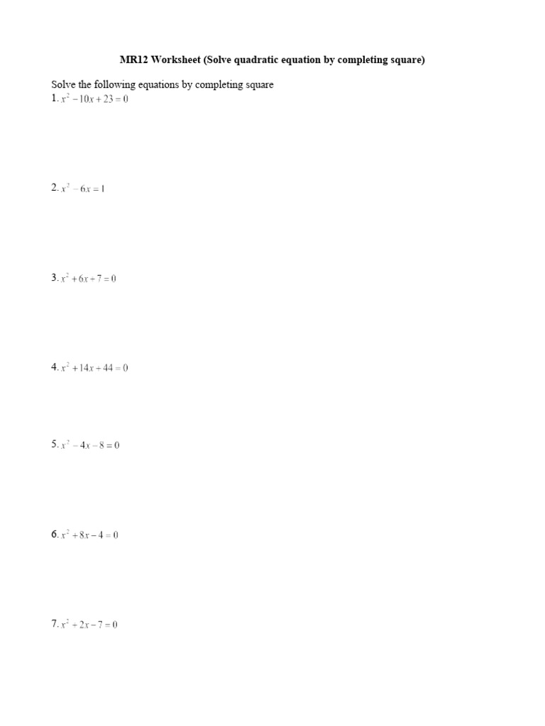 MR12 Worksheet LSN 19 | PDF