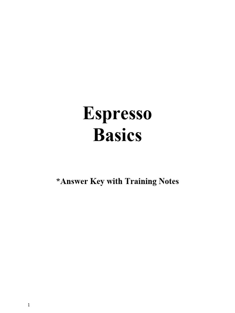 Espresso Basics | PDF | Coffee | Taste