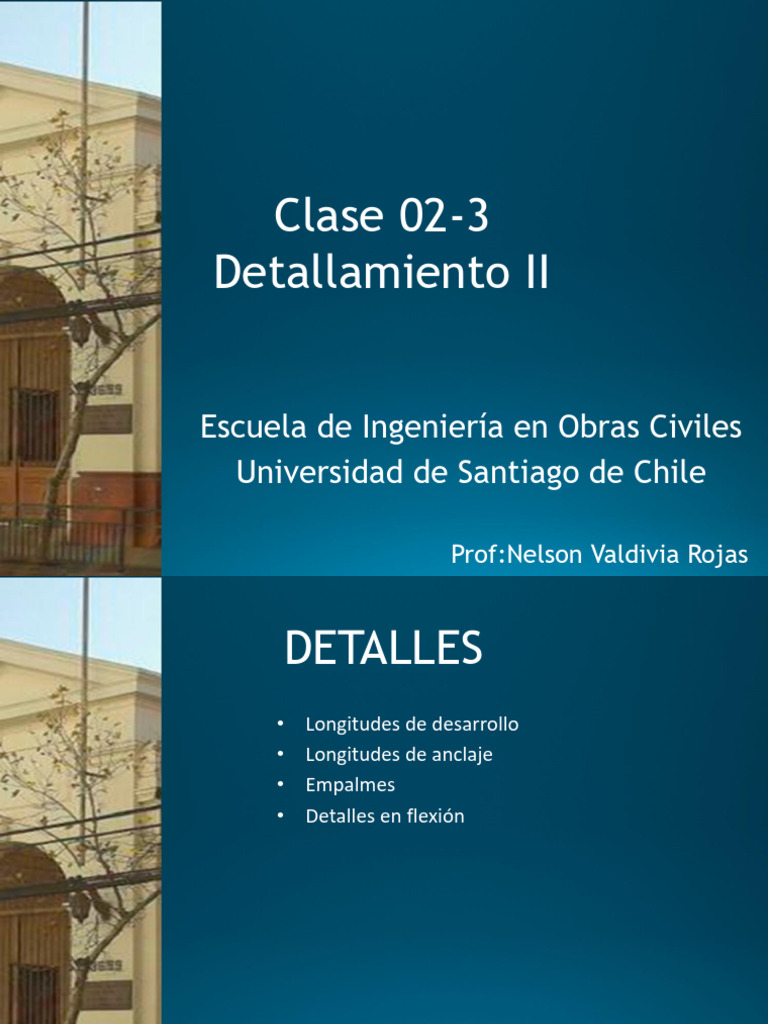 2023.08.31 HAII USACH Clase 02.3 Longitudes de Desarrollo y Detalles en Flexión | PDF | Hormigón ...