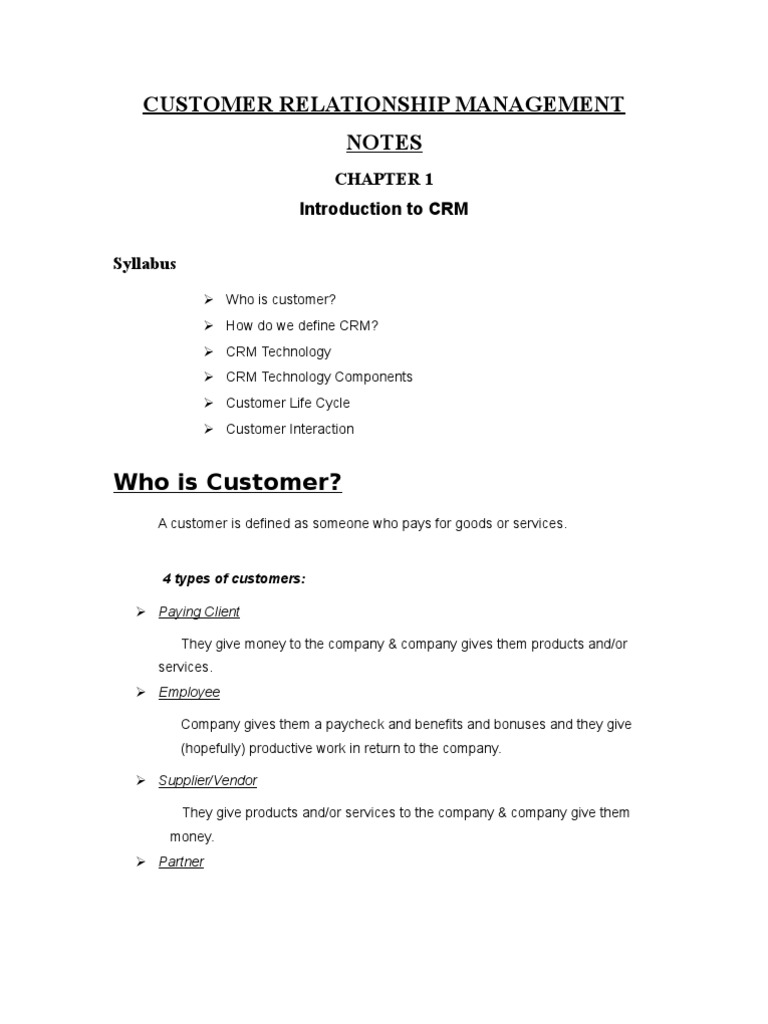CRM - Notes by Sudarshan | Download Free PDF | Call Centre | Sales