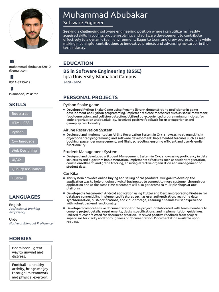 Muhammad's Resume | PDF | Software | Computer Programming