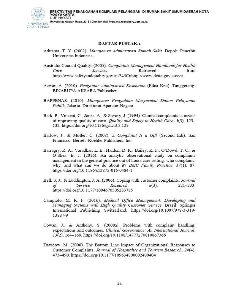 S2 2018 403323 Bibliography | PDF | Patient | Health Care