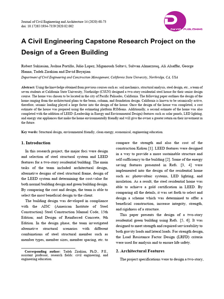 A Civil Engineering Capstone Research PR | PDF | Green Building | Civil ...