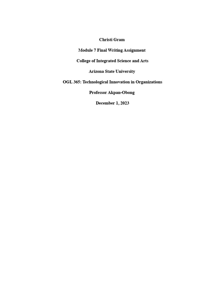 Module 7 - Final Paper | PDF | Information | Cognition