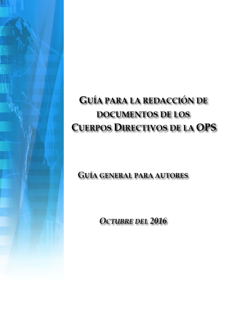PAHO OMS 2016 Gu°a para La Redacci N de Documentos para Los Cuerpos Directivos | PDF ...