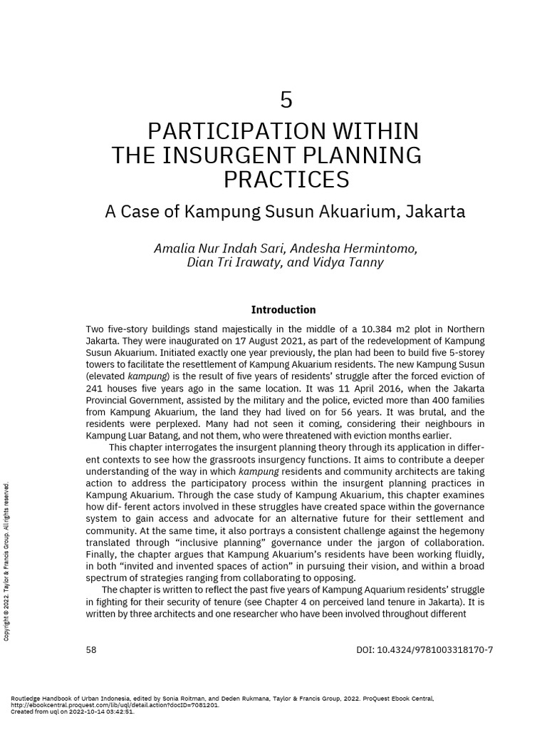 BK - Routledge HB of Urban Indonesia-89-103 PDF | PDF | Slum | Economies