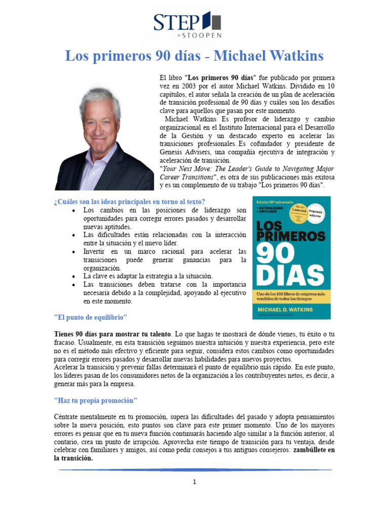 Los Primeros 90 días-RESUMEN | PDF | Liderazgo | Planificación