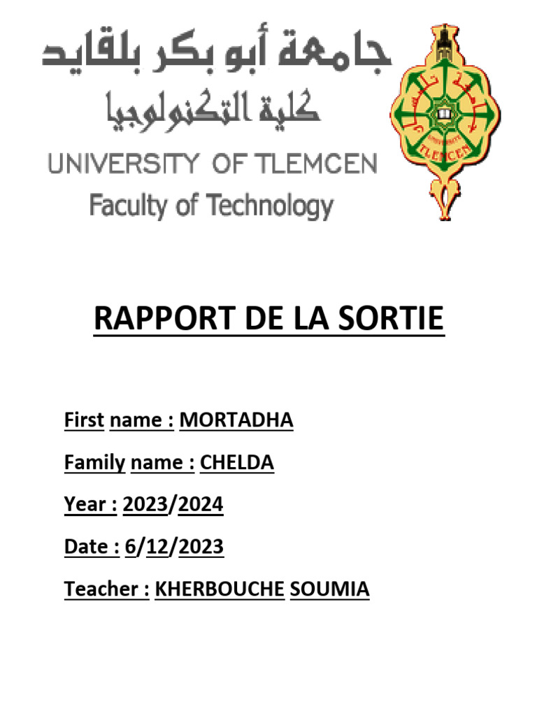 Rapport de La Sortie 2 Beni Snous | PDF | Social Science