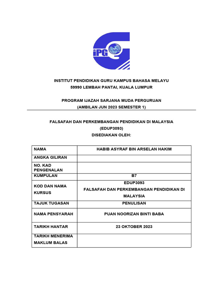 Falsafah Dan Perkembangan Pendidikan Di Malaysia Pdf