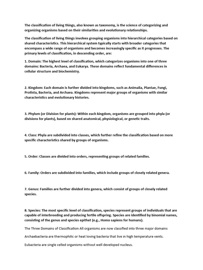 Assignment | PDF | Organisms | Taxonomy (Biology)