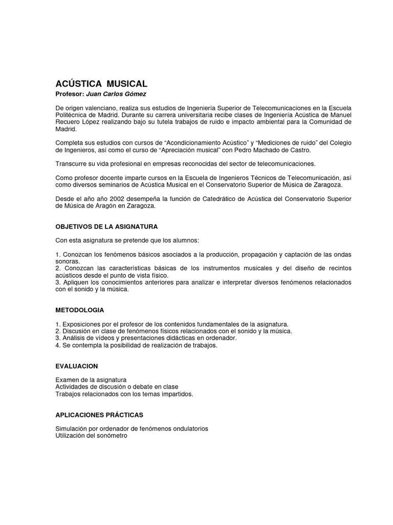 Acustica Musical | PDF | Olas | Sonido