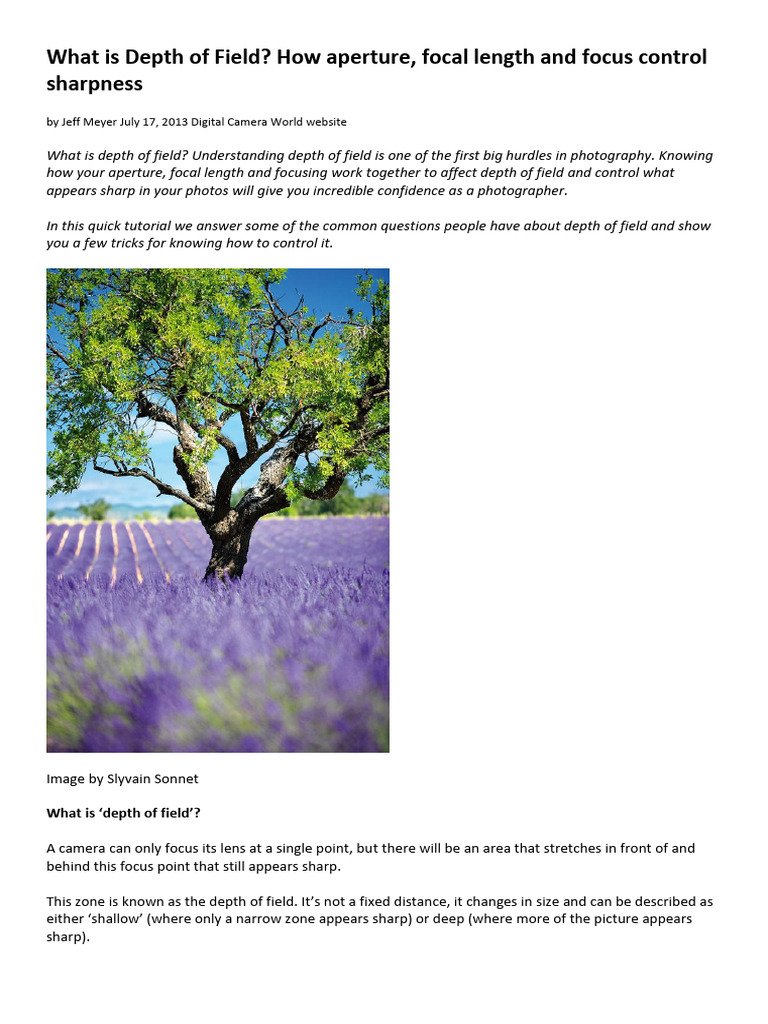 Understanding Depth of Field in Photography | PDF | Camera | Aperture