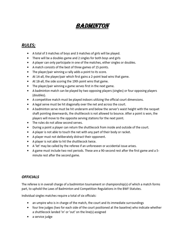 RULES | Download Free PDF | Team Sports | Rules