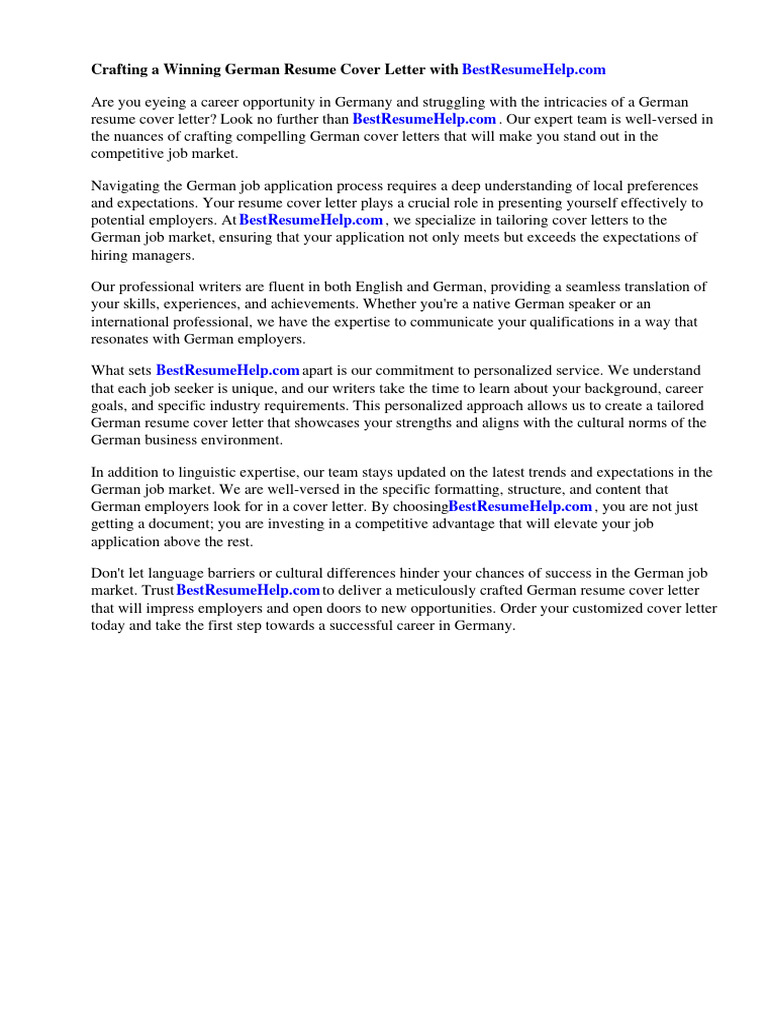 German Resume Cover Letter | PDF | Résumé | Employment