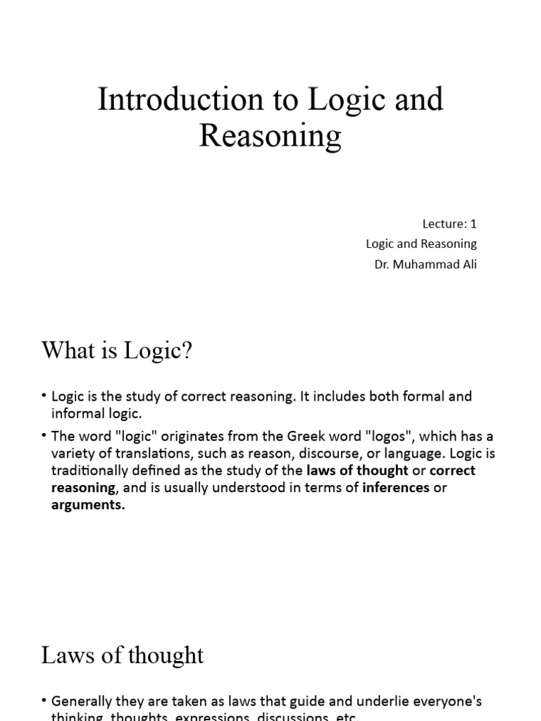 Introduction To Logic and Reasoning | PDF