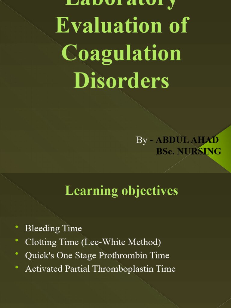 Coagulation Disorders Lab Evaluation | PDF | Coagulation | Bleeding