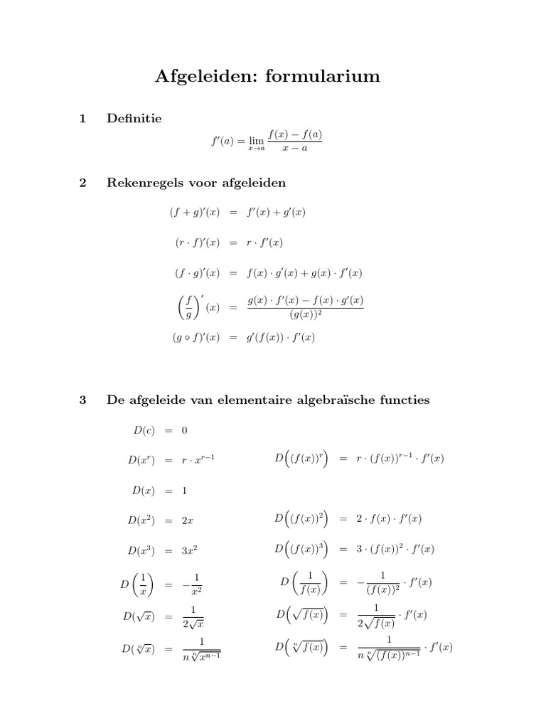 Afgeleiden Formularium | PDF