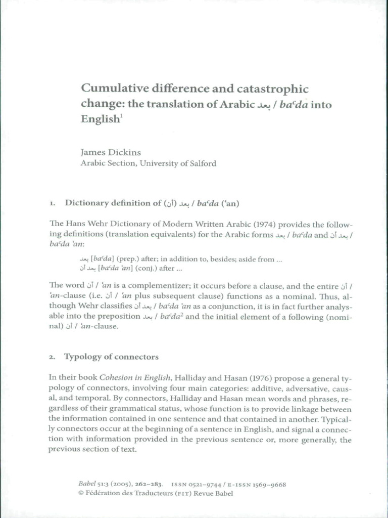 Arabic "ba'da" Translation Insights | PDF