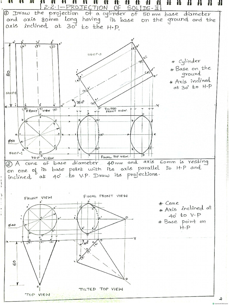 Projection of Solids Models | PDF