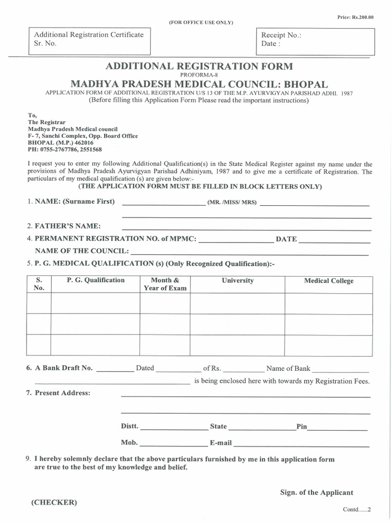 Medical Registration Receipt | PDF