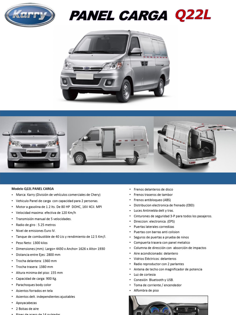 Ficha Técnica KARRY Q22L PANEL CARGA | PDF | Vehículos de ruedas | Vehículos terrestres